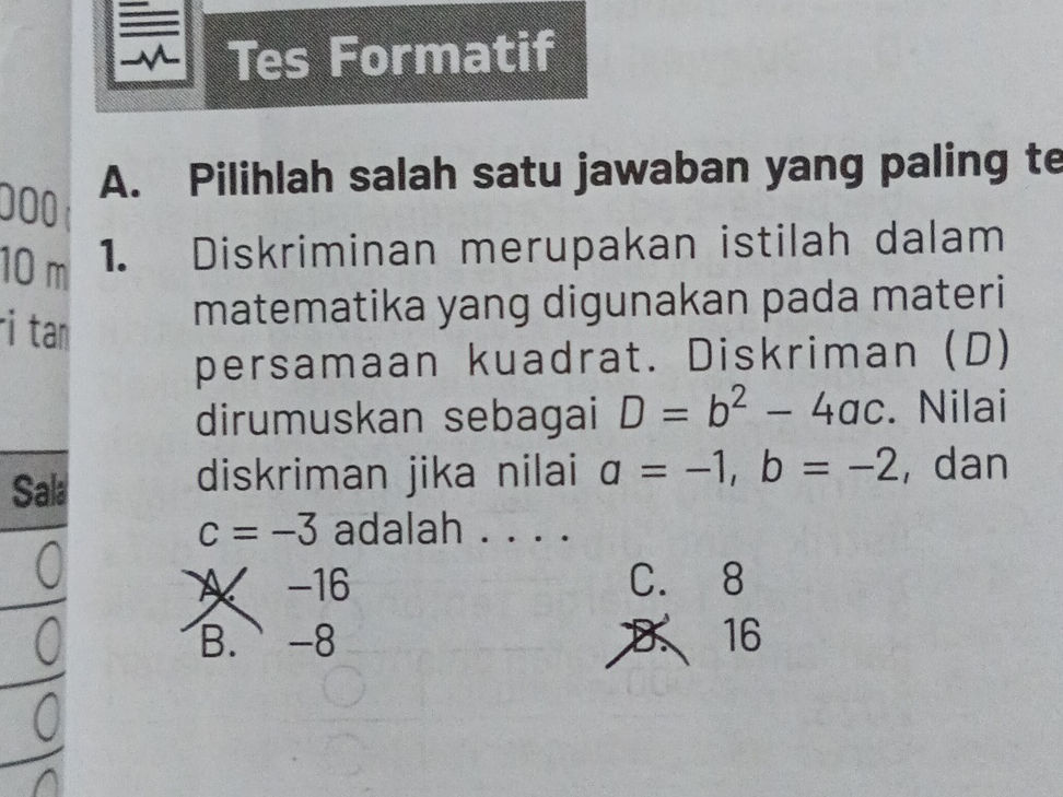 Diskriminan merupakan istilah dalam | StudyX