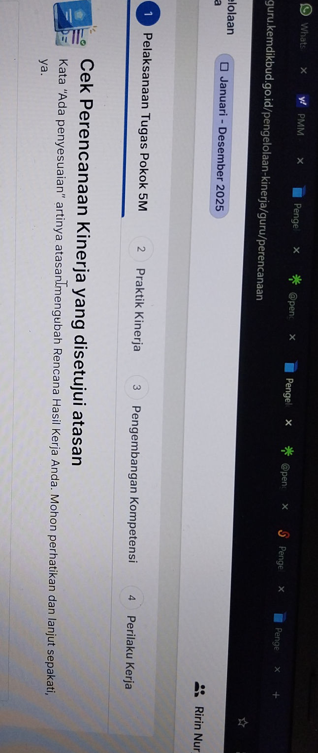 Cek Perencanaan Kinerja yang disetujui | StudyX