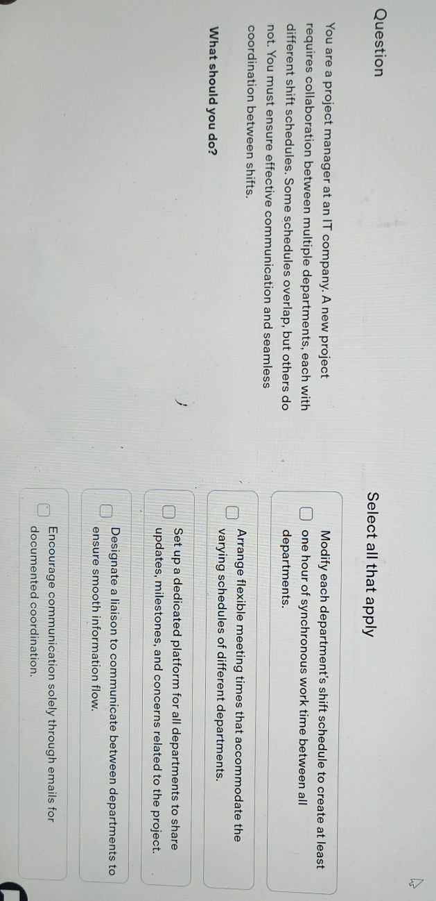 You are a project manager at an IT company. | StudyX