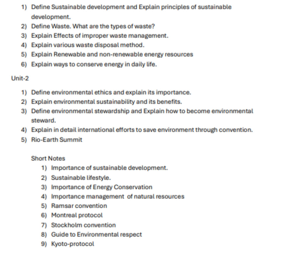 1) Define Sustainable development and | StudyX