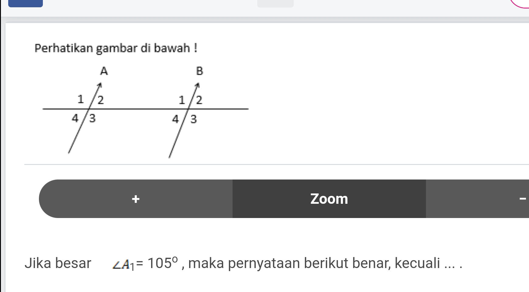 Perhatikan gambar di bawah ! ``` A B | StudyX