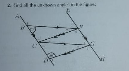2. Find all the unknown angles in the | StudyX