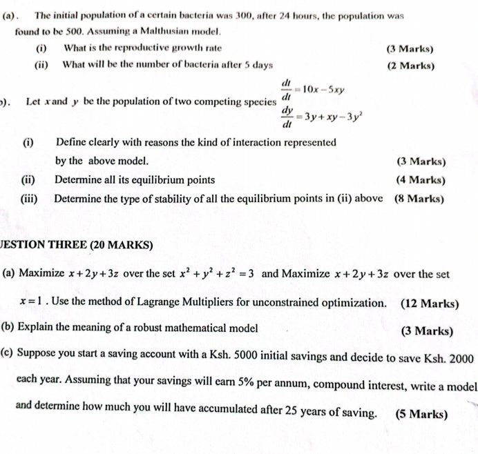 (a) The initial population of a certain | StudyX