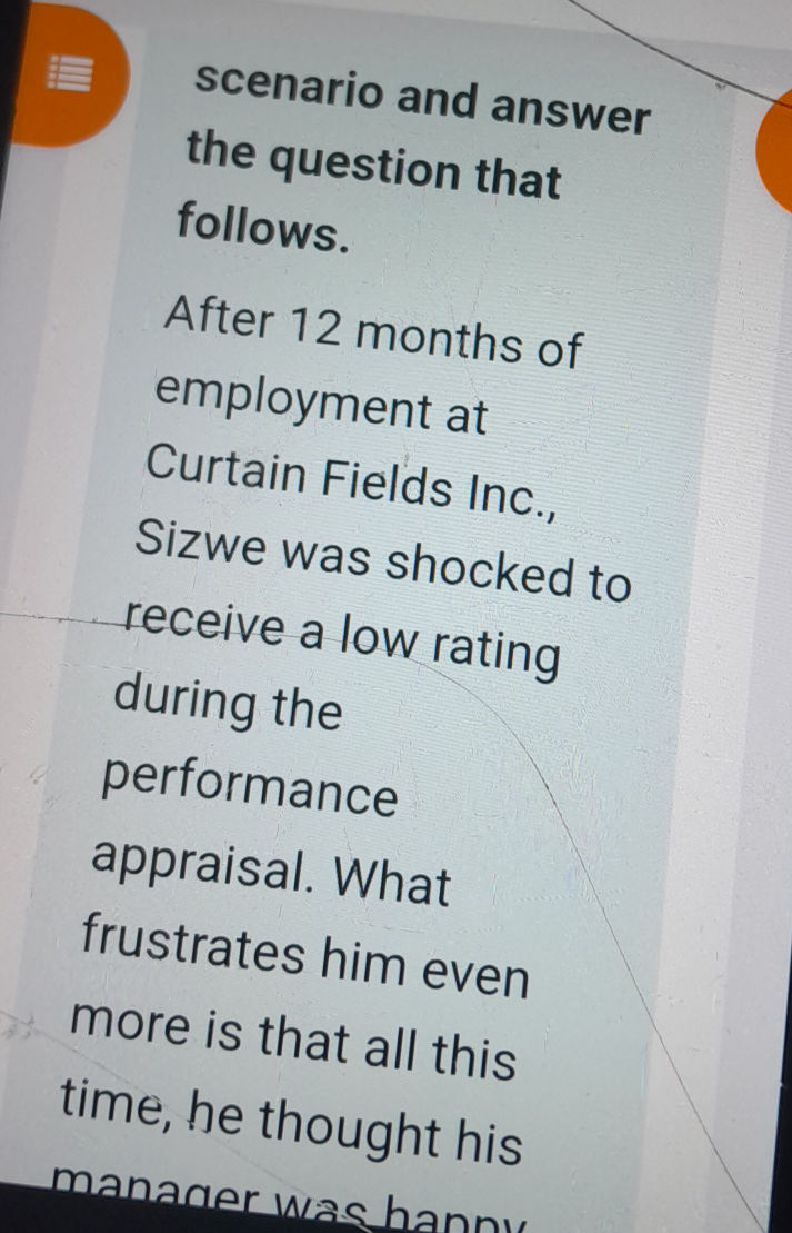 scenario and answer the question that | StudyX