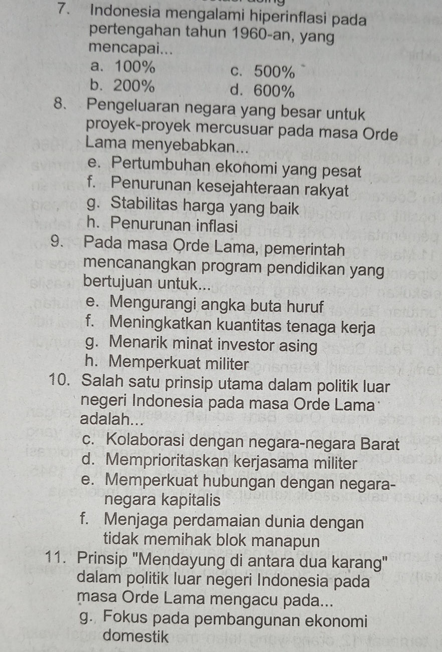 7. Indonesia mengalami hiperinflasi pada | StudyX