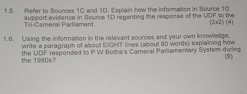 1.5 Refer to Sources 1C and 1D. Explain how | StudyX