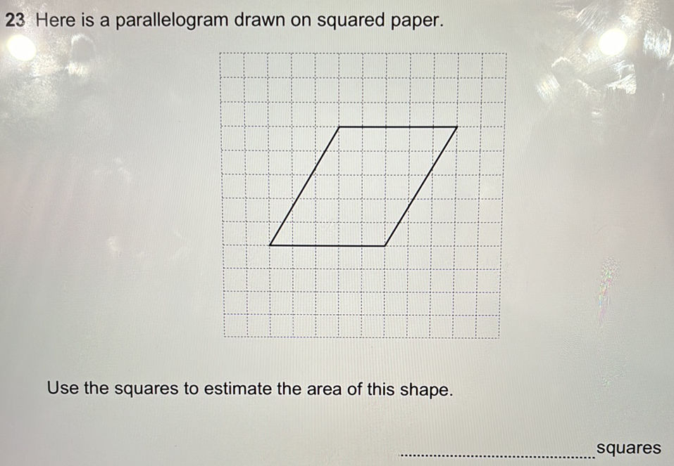 23 Here is a parallelogram drawn on squared | StudyX