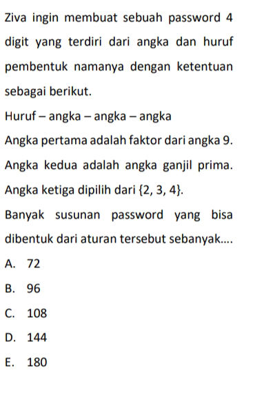 Ziva ingin membuat sebuah password 4 digit | StudyX