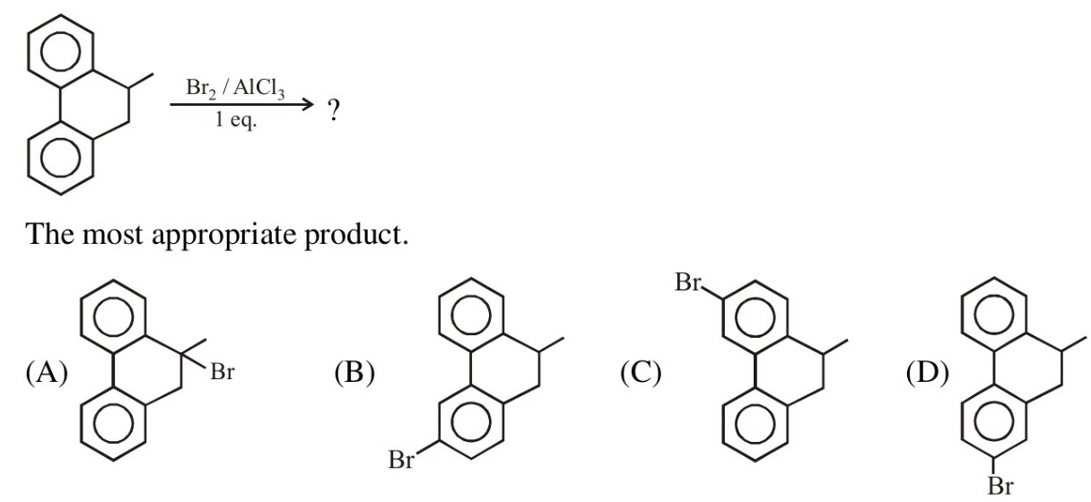 Br2 / AlCl3 1 eq. ? The most appropriate | StudyX