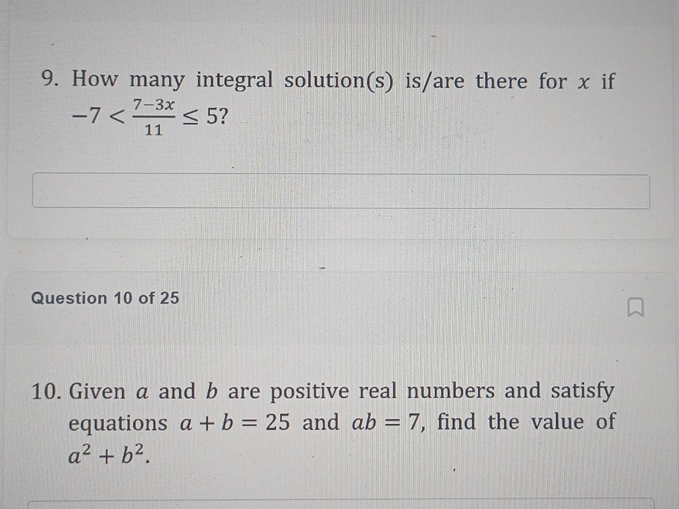 9. How many integral solution(s) is/are | StudyX