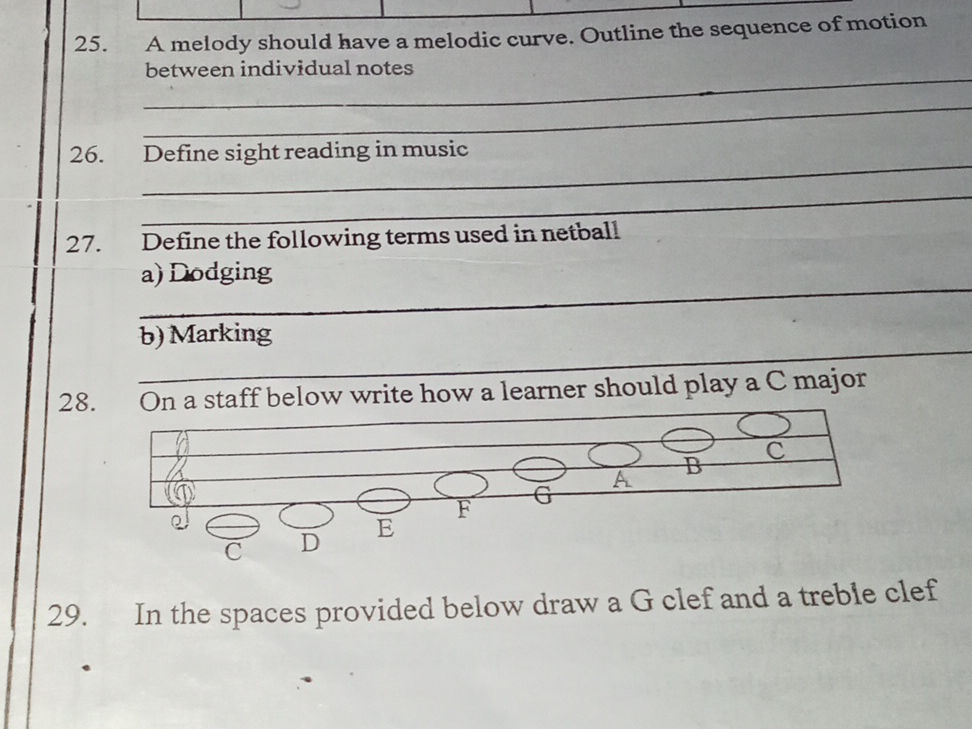 25. A melody should have a melodic curve. | StudyX
