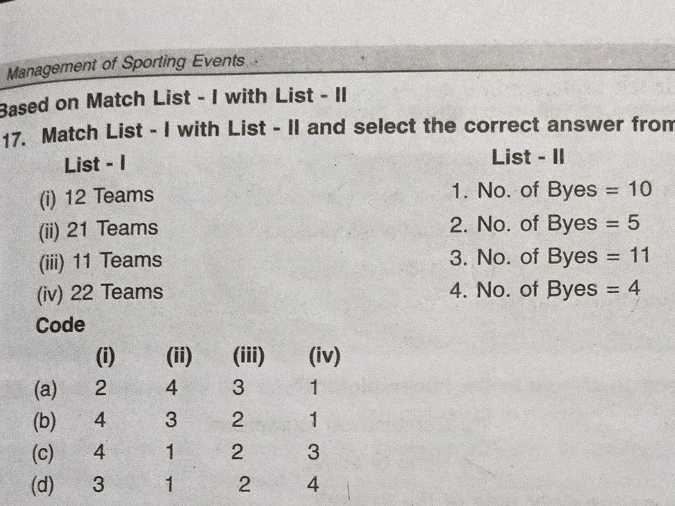 Match List - I with List - II and select the | StudyX
