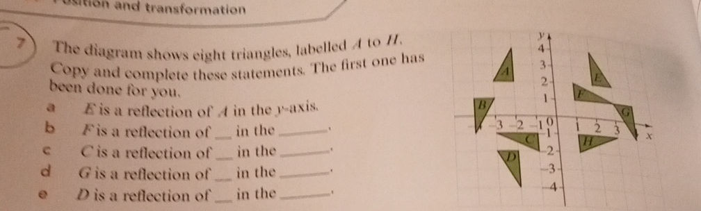The diagram shows eight triangles, labelled | StudyX
