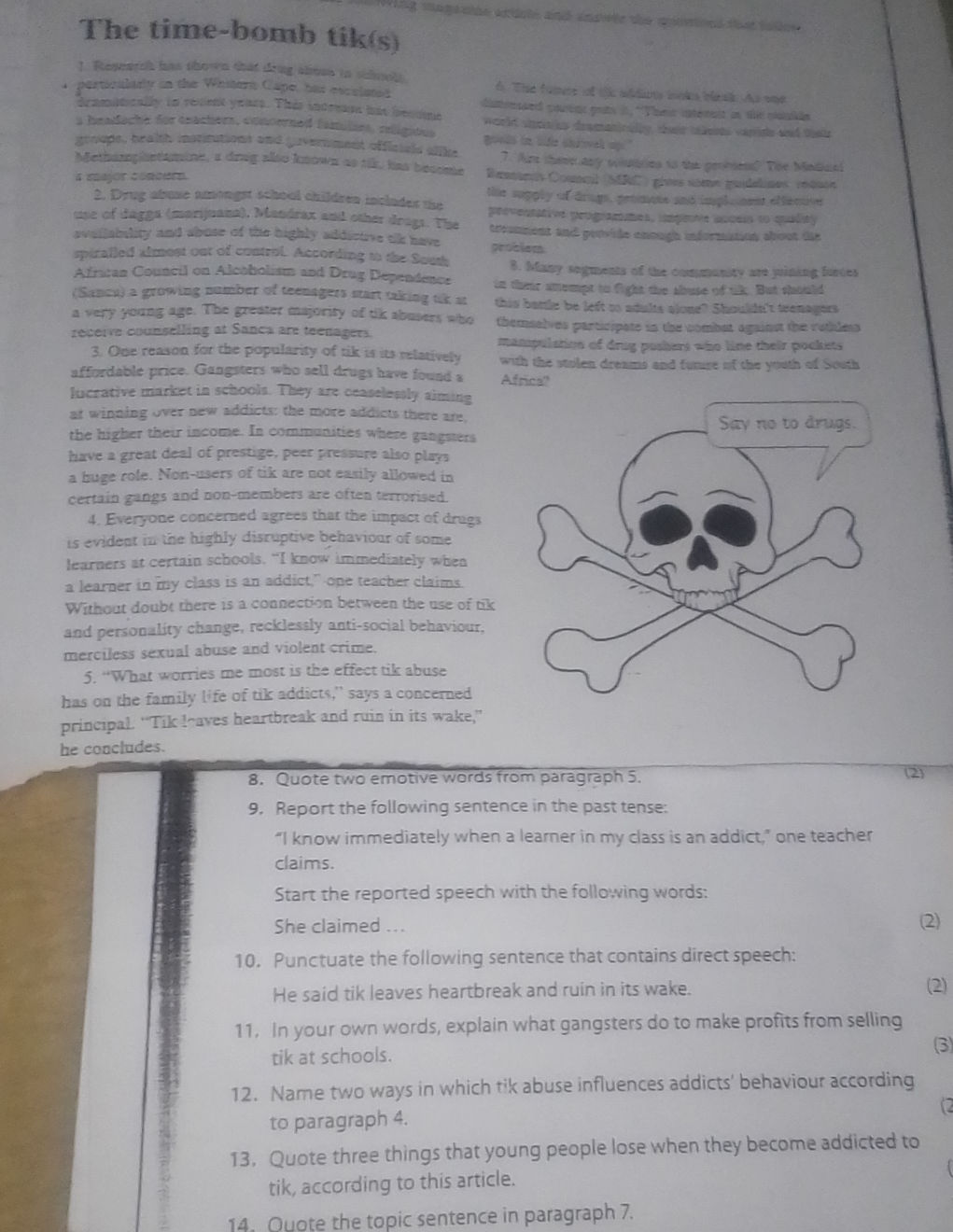 8. Quote two emotive words from paragraph 5. | StudyX