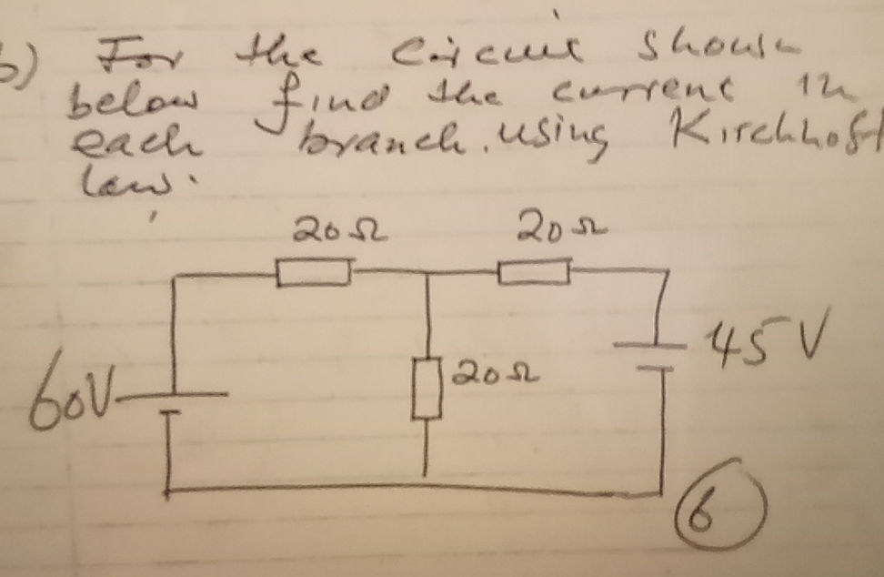 For the circuit shown below find the current | StudyX