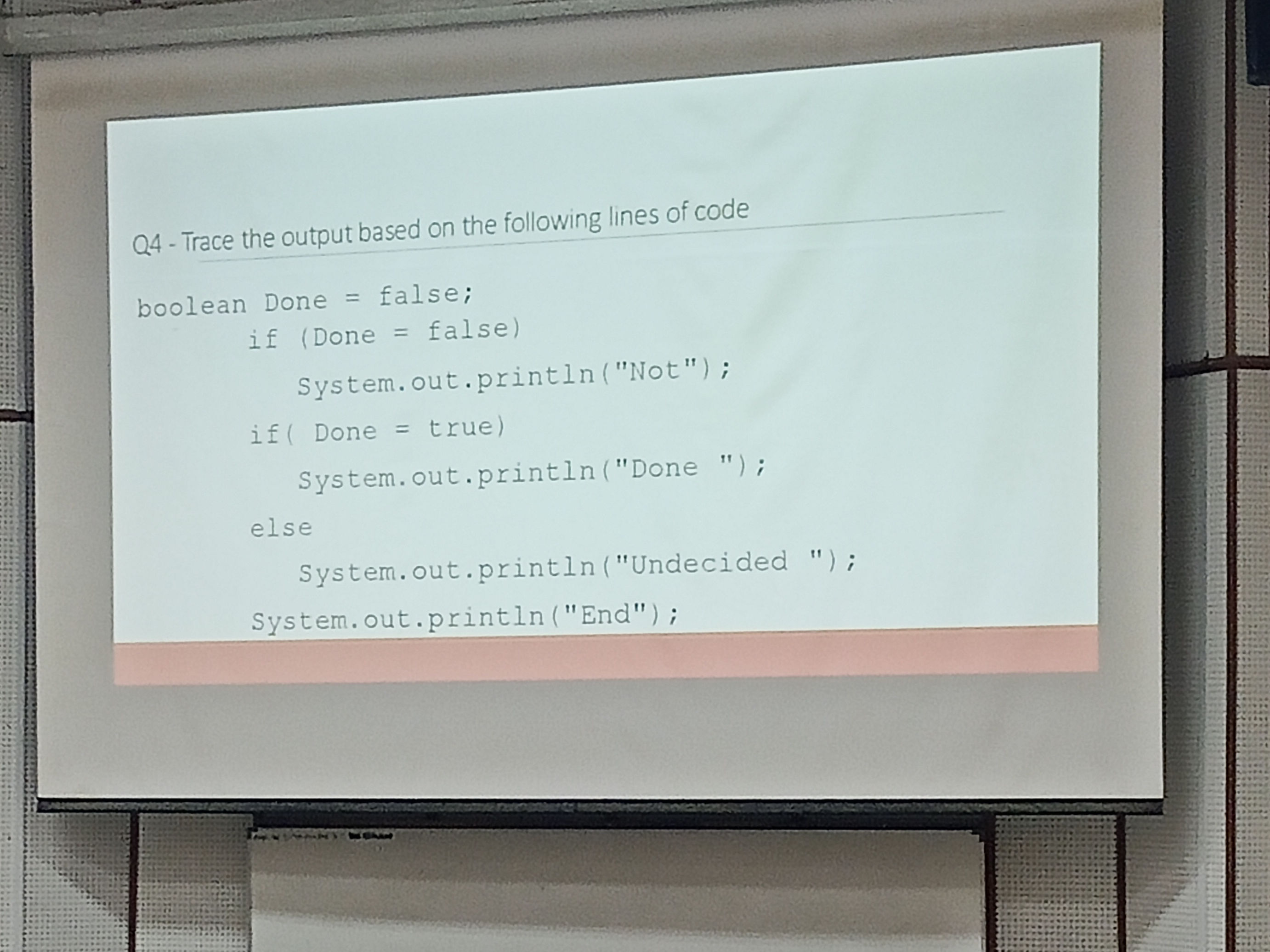 Q4 - Trace the output based on the following | StudyX