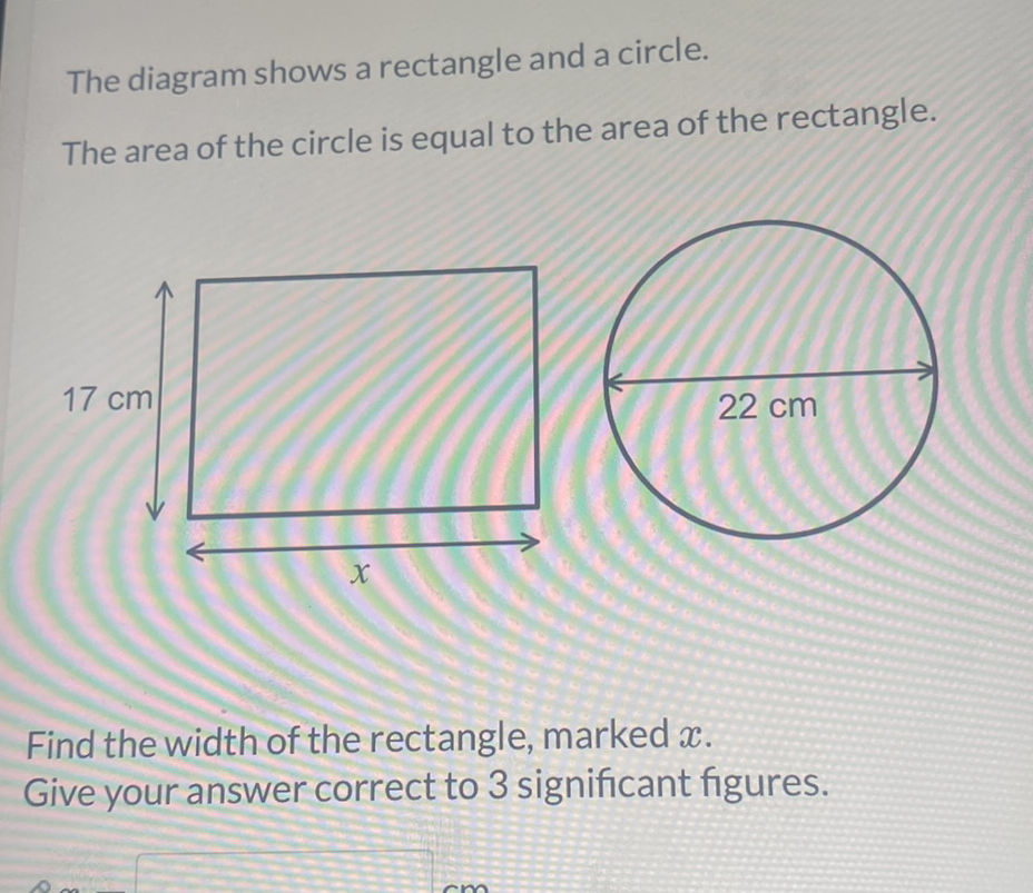 The diagram shows a rectangle and a circle. | StudyX
