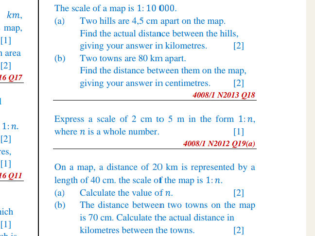 The scale of a map is 1: 10 000. (a) Two | StudyX