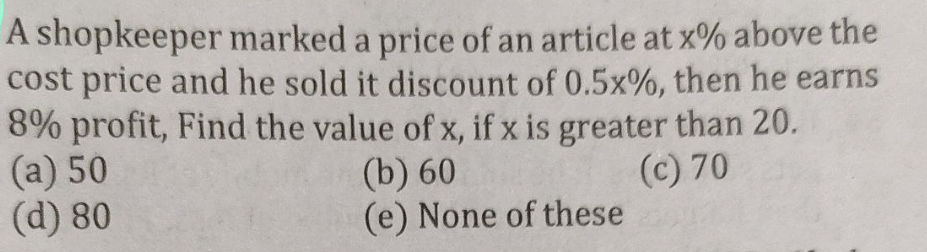 A shopkeeper marked a price of an article at | StudyX