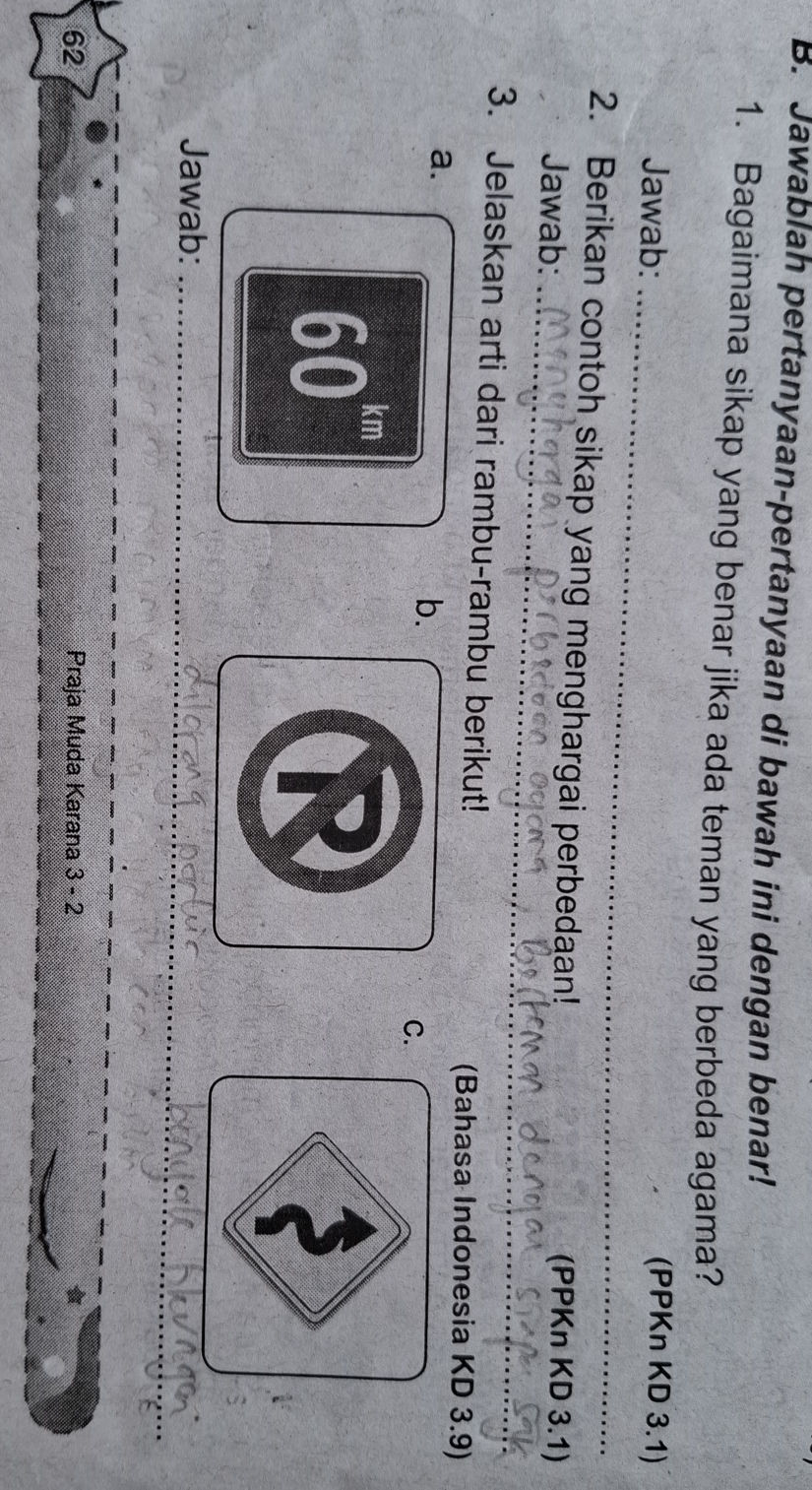 3. Jelaskan arti dari rambu-rambu berikut! | StudyX