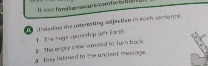 Underline the interesting adjective in each | StudyX