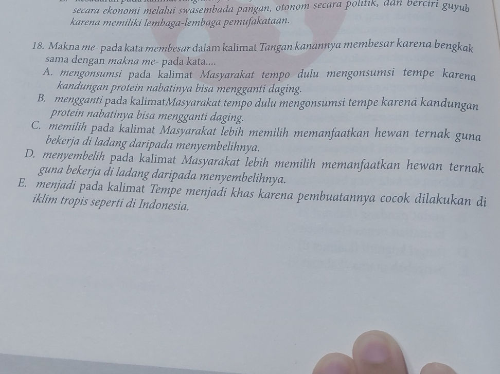 18. Makna me- pada kata membesar dalam | StudyX