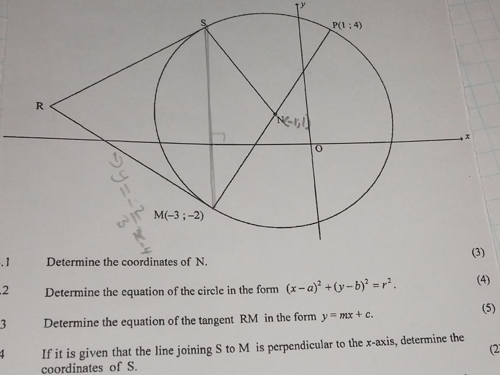 1. Determine the coordinates of N. 2. | StudyX