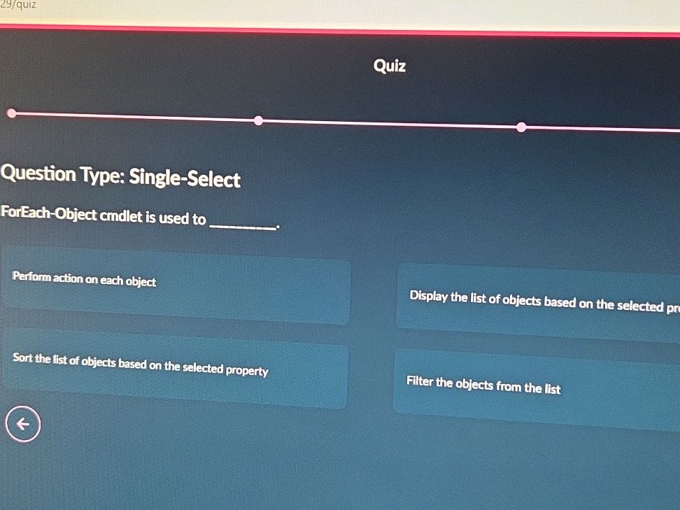 Question Type: Single-Select ForEach-Object | StudyX