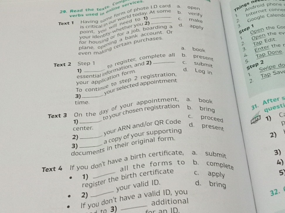 29. Read the texts. Complete the sentences | StudyX