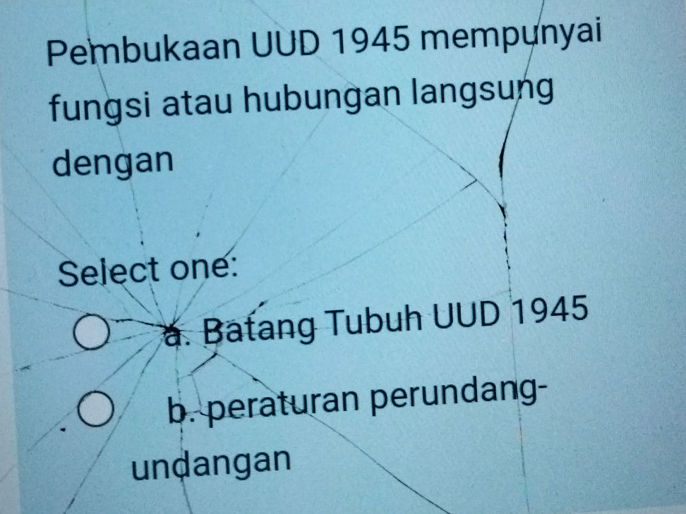 Pembukaan UUD 1945 mempunyai fungsi atau | StudyX