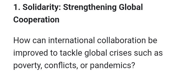 Solidarity: Strengthening Global Cooperation