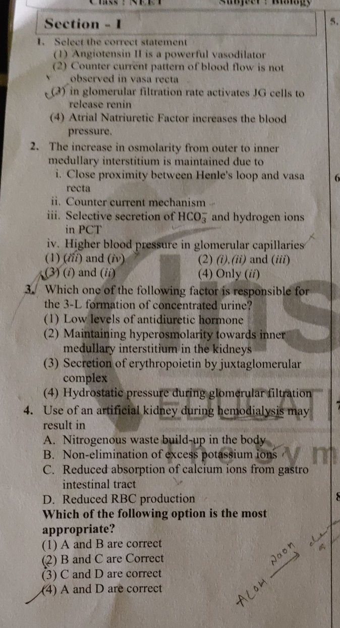 1. Select the correct statement (1) | StudyX