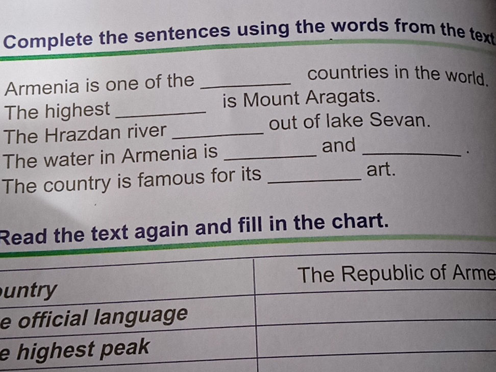 Complete the sentences using the words from | StudyX