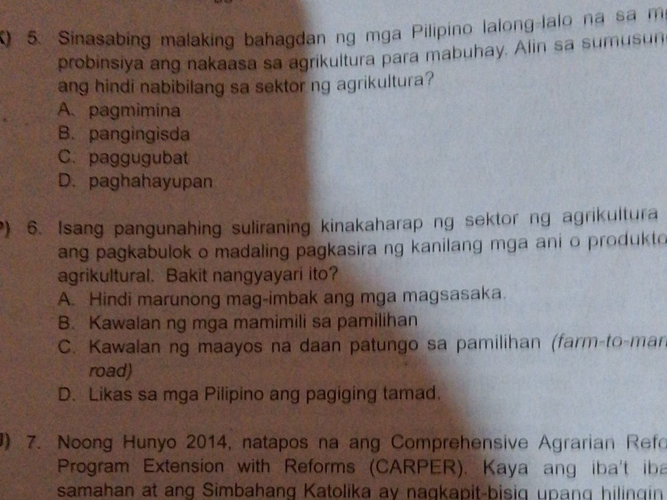 5. Sinasabing malaking bahagdan ng mga | StudyX