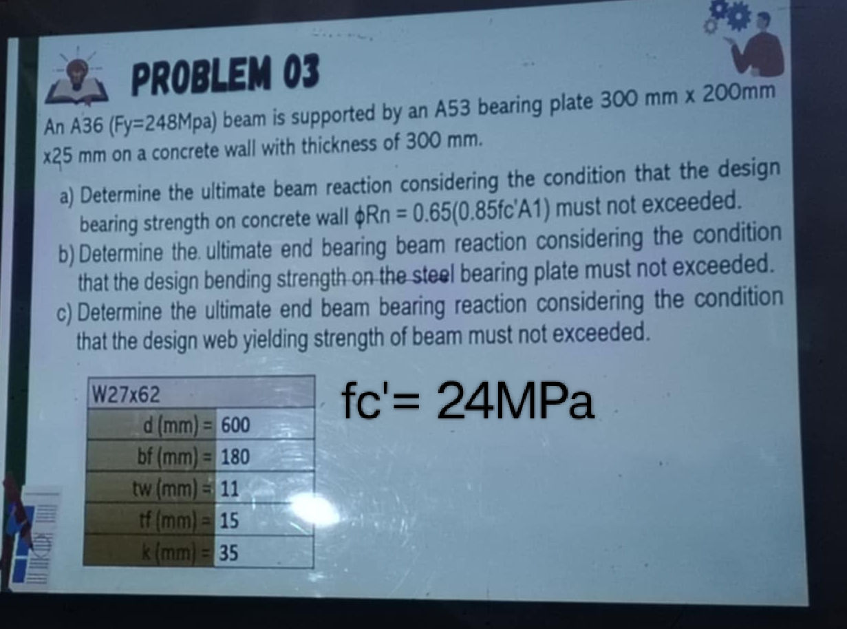 PROBLEM 03 An A36 (Fy=248Mpa) beam is | StudyX