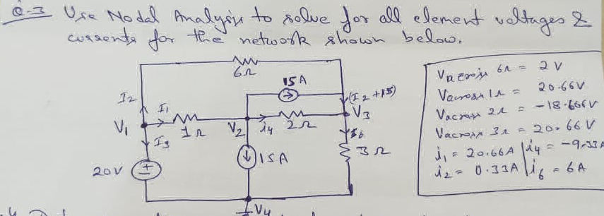Q-3 Use Nodal Analysis to solve for all | StudyX