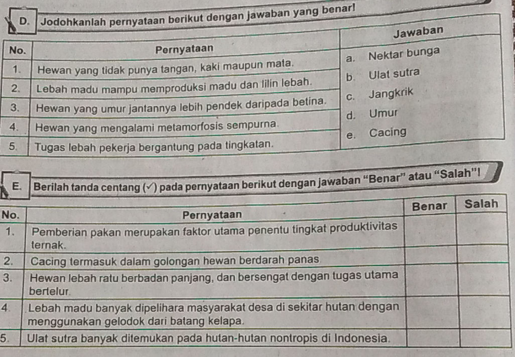 D. Jodohkanlah pernyataan berikut dengan | StudyX
