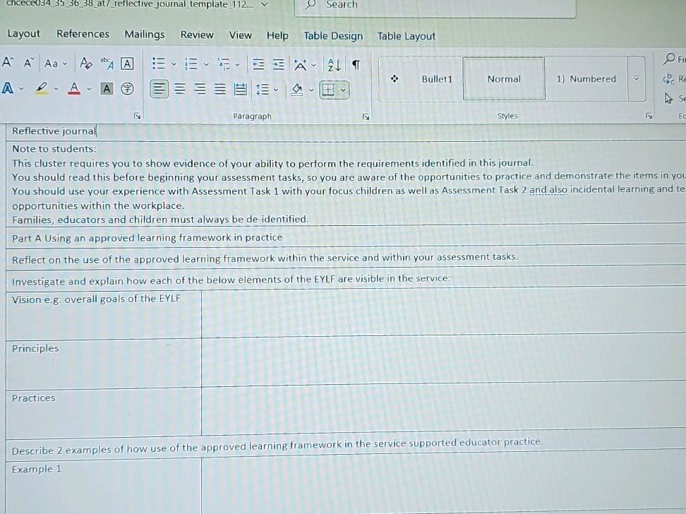 Reflective journal Note to students: This | StudyX