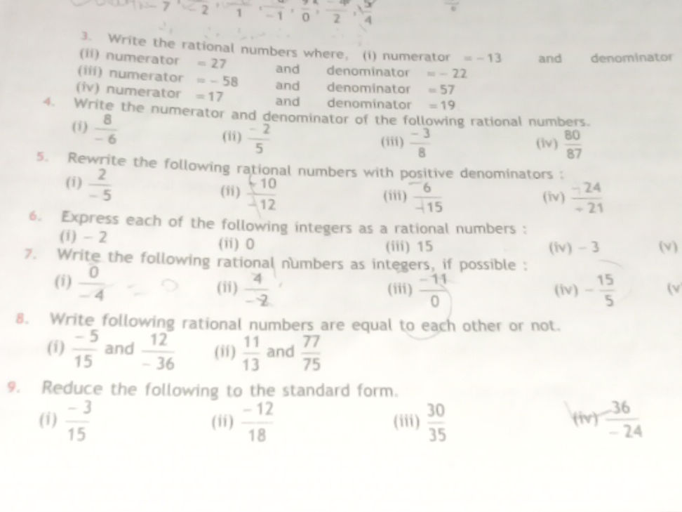 3. Write the rational numbers where, (i) | StudyX