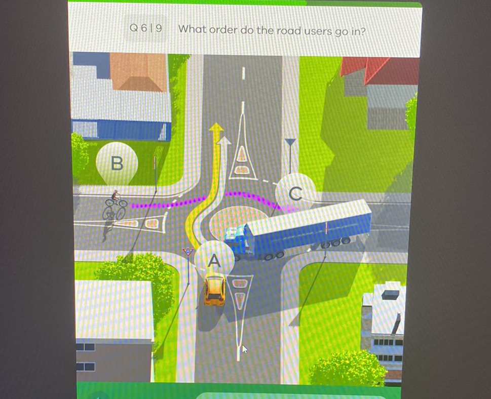 What order do the road users go in? The | StudyX