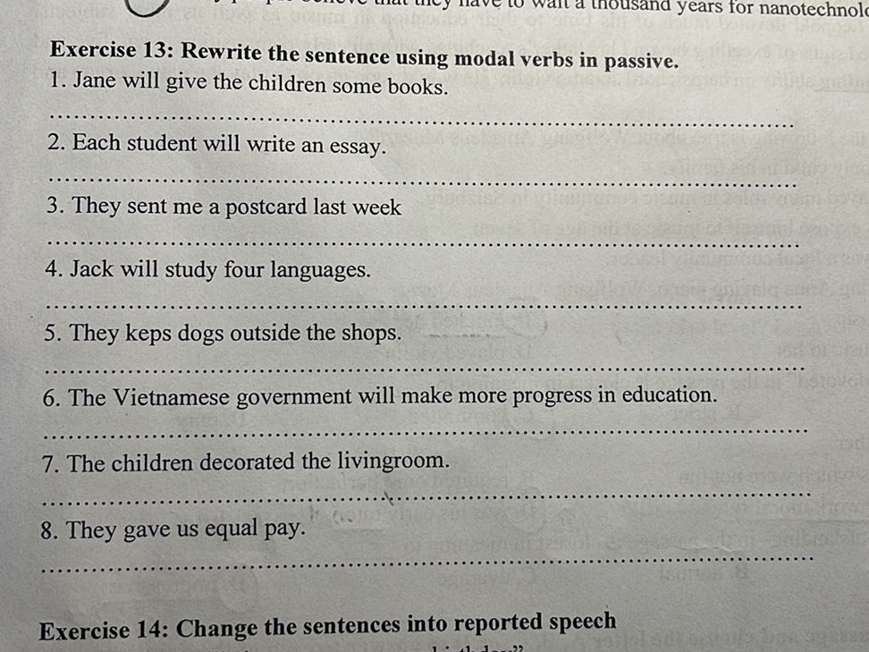 Exercise 13: Rewrite the sentence using | StudyX