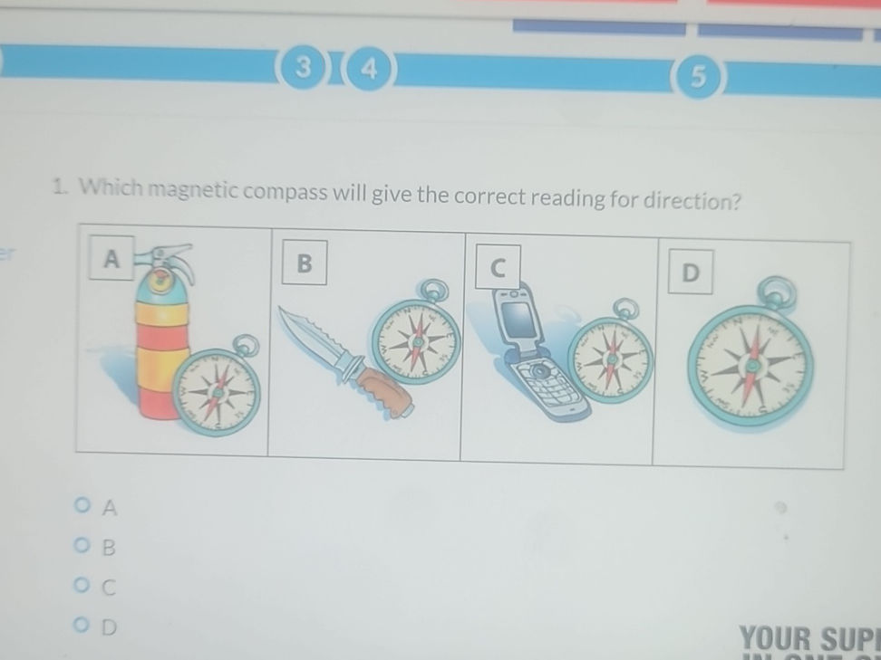 1. Which magnetic compass will give the | StudyX