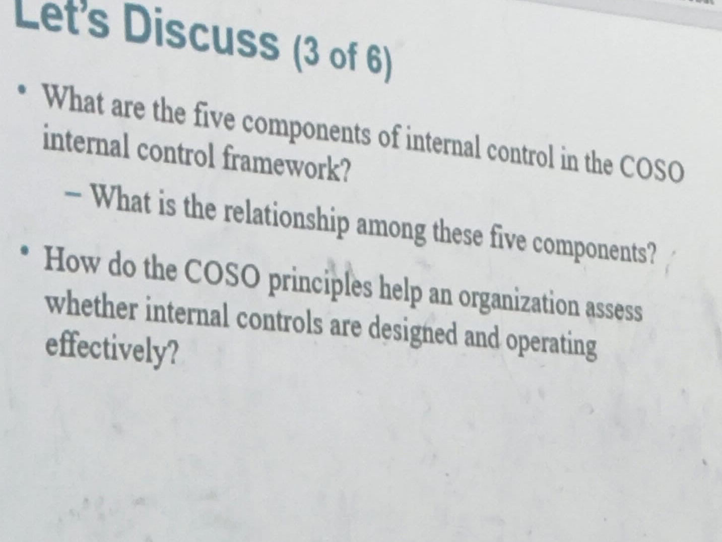 What are the five components of internal | StudyX