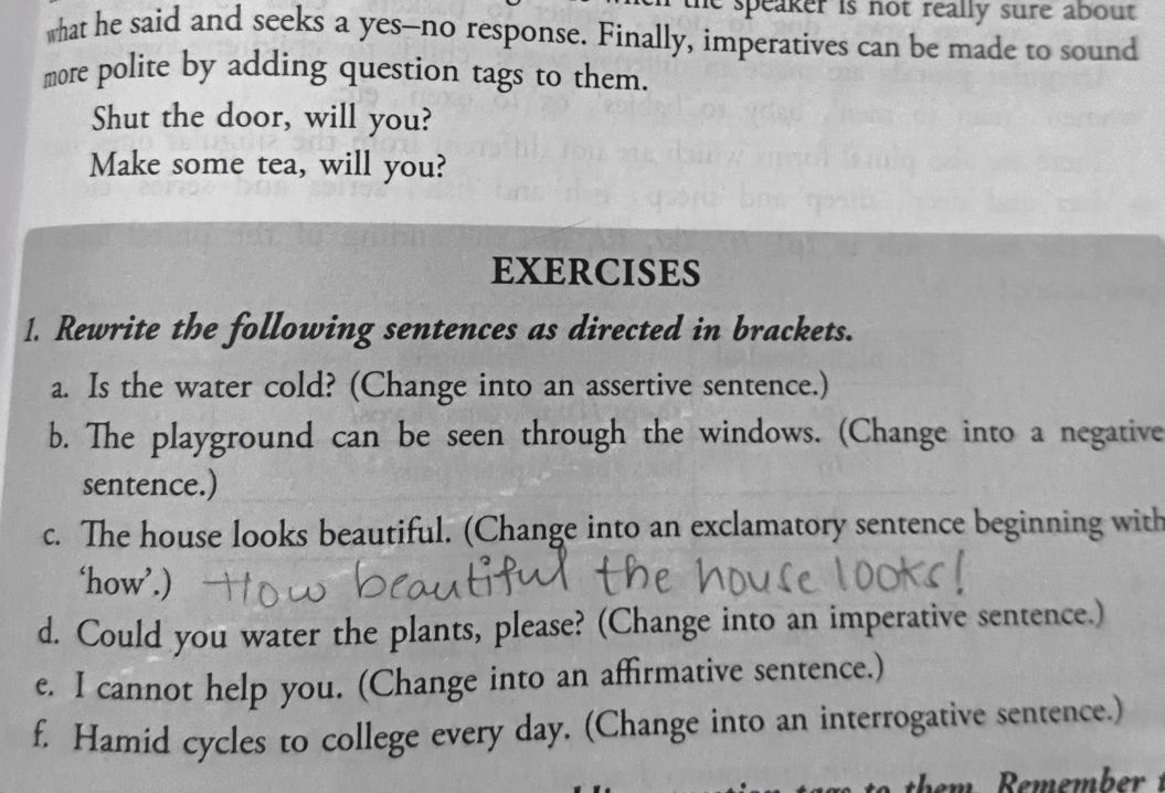 1. Rewrite the following sentences as | StudyX