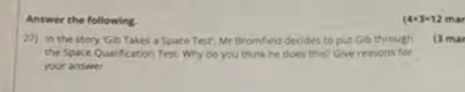 Answer the following. 27) In the story Gib | StudyX