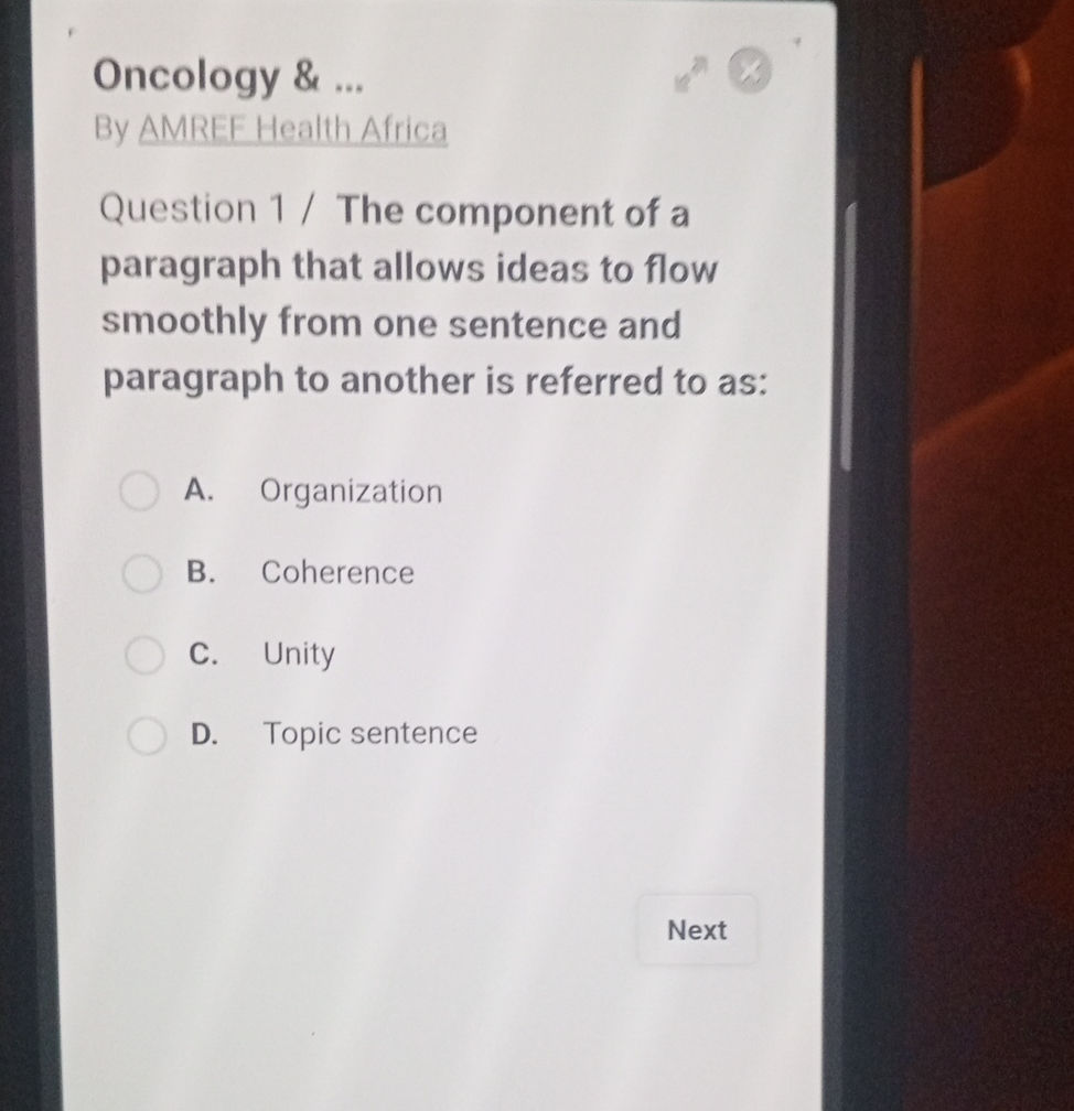 Question 1 / The component of a paragraph | StudyX