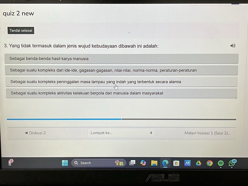 3. Yang tidak termasuk dalam jenis wujud | StudyX