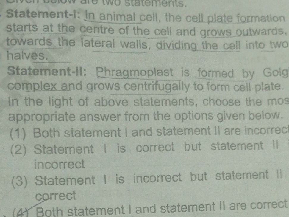 Given below are two statements. | StudyX