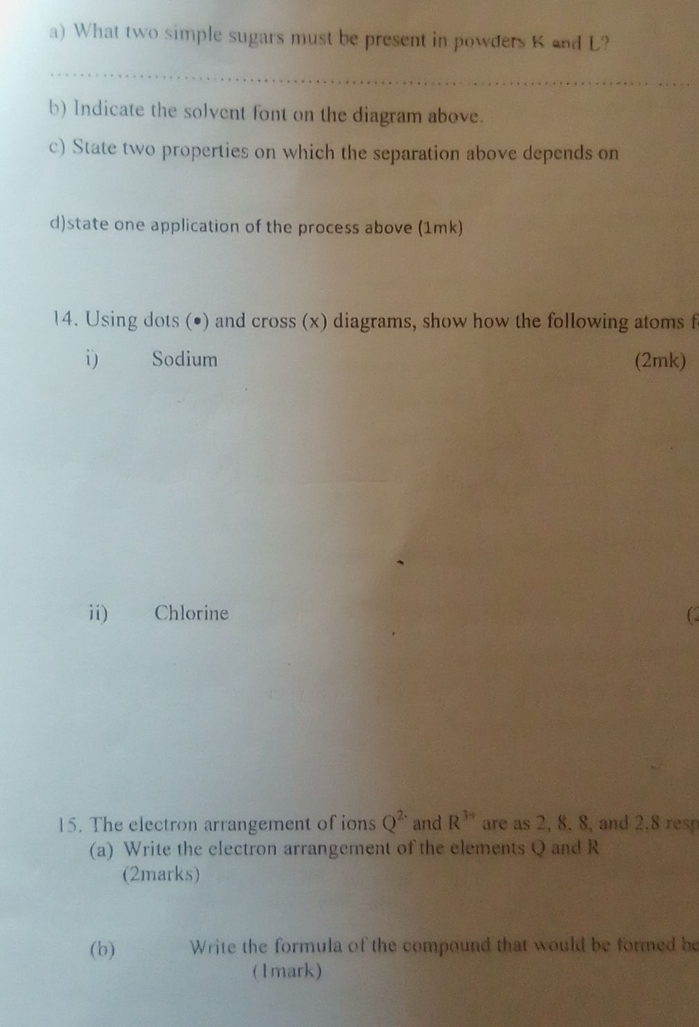 a) What two simple sugars must be present in | StudyX