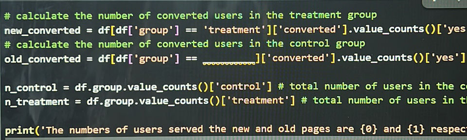calculate the number of converted users in